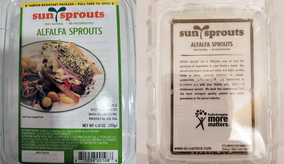SunSprout alfalfa sprouts sicken 16 to 23 in Nebraska, Oklahoma and South Dakota | Food Poison ...