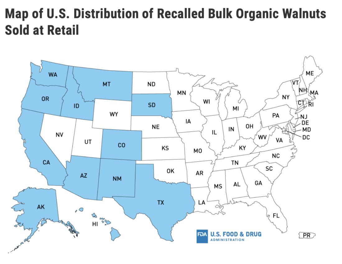 E. coli illnesses in 2 States so far, Walnuts shipped to 12 States says ...
