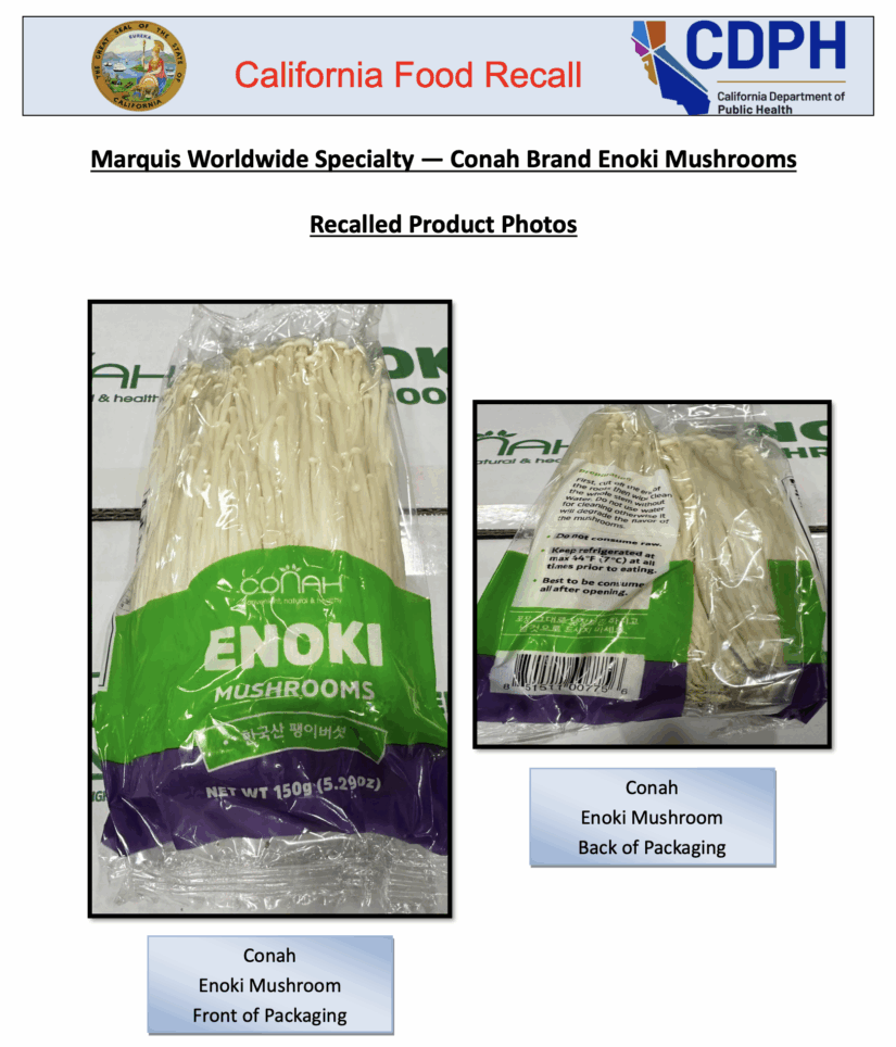 More Enoki mushrooms recalled due to Listeria - Again | Food Poison Journal